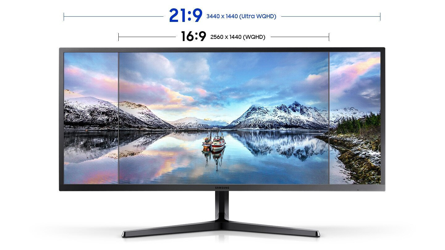 Samsung S34J550WQR Ultrawide VA Gaming Monitor 34" QHD 3440x1440 με ...