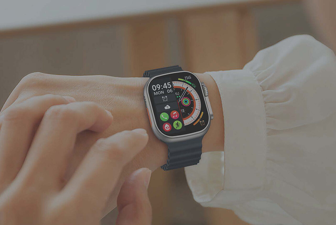 Riversong 8 Ultra Smartwatch με Παλμογράφο (Midnight Black / Orange ...