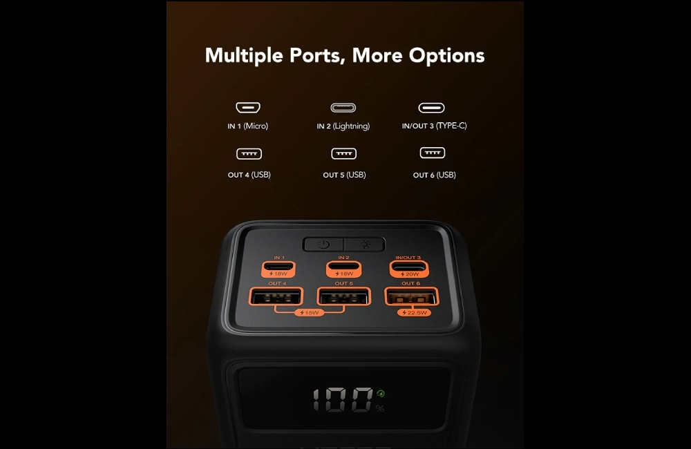 Veger Tank Lite Power Bank 50000mAh 22.5W με 3 Θύρες USB-A και Θύρα USB ...