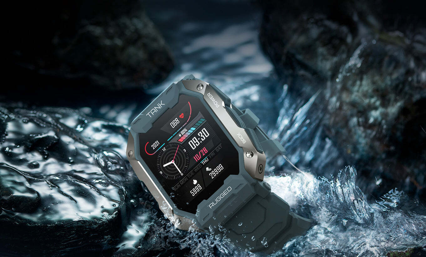 Kospet Tank M1 Pro 43mm Αδιάβροχο Smartwatch με Παλμογράφο (Μαύρο ...