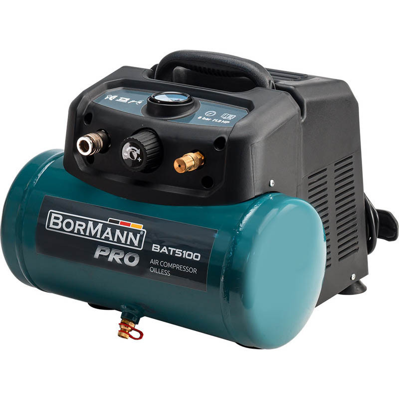 Bormann Pro BAT5100 Μονοφασικό Κομπρεσέρ Αέρος 97dB με Ισχύ 1.5hp και Αεροφυλάκιο 6lt | Skroutz.gr