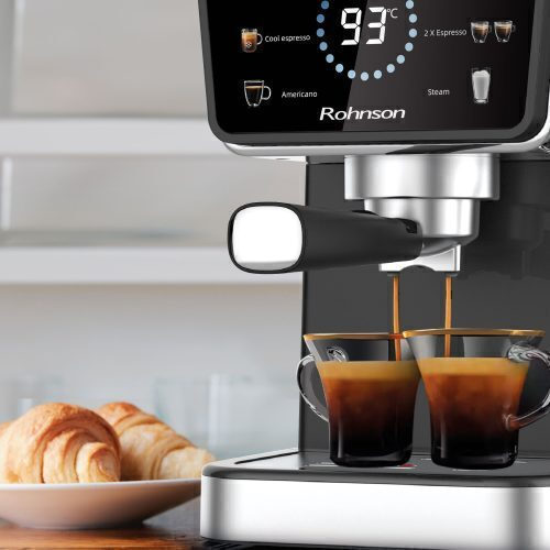 Rohnson Μηχανή Espresso 1350W Πίεσης 20bar Μαύρη R-98015 | Skroutz.gr