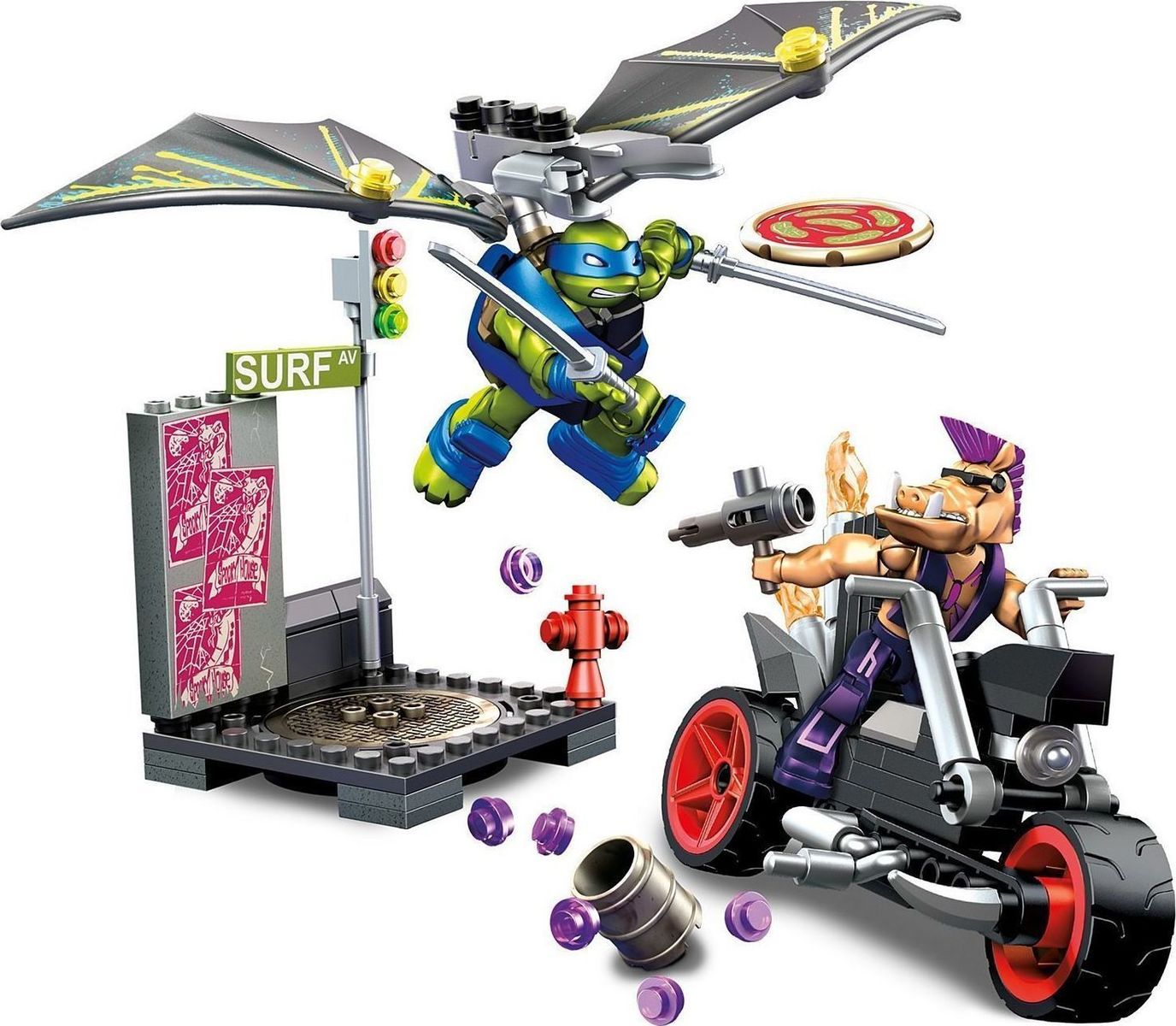 Mega Construx Teenage Mutant Ninja Turtles - Leo Turtle Glider Pursuit ...