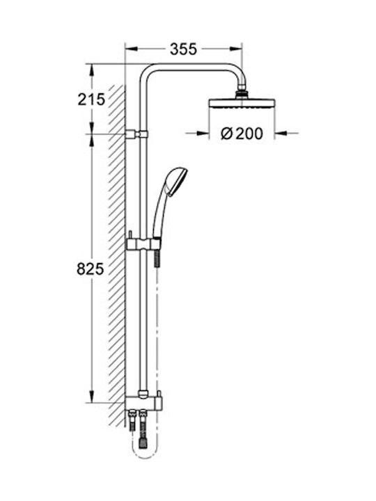 Grohe New Tempesta System 200 27389000 Στήλη Ντουζ 124cm | Skroutz.gr