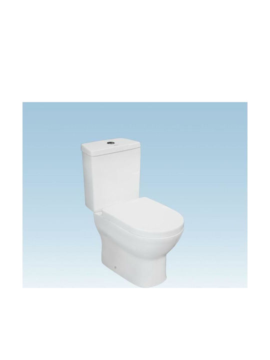 Kerafina Valencia ΚΤ.0029 ΚΤ.0029 Λεκάνη Δαπέδου με Καζανάκι με Κάλυμμα Soft Close Λευκή ...