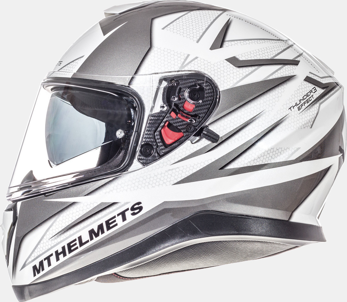 MT Thunder 3 SV Effect Gloss Pearl White Silver Anthracite Κράνος ...