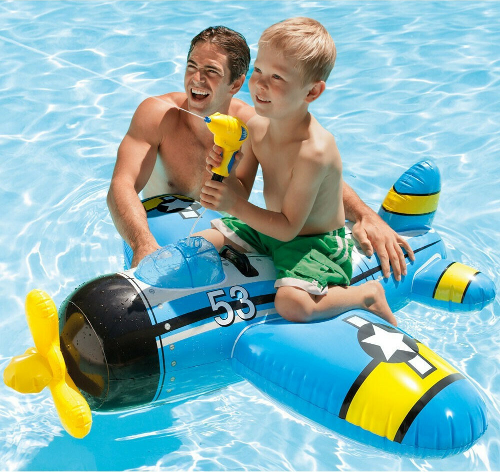 Intex Ride On Water Gun Plane 132cm Blue | Skroutz.gr