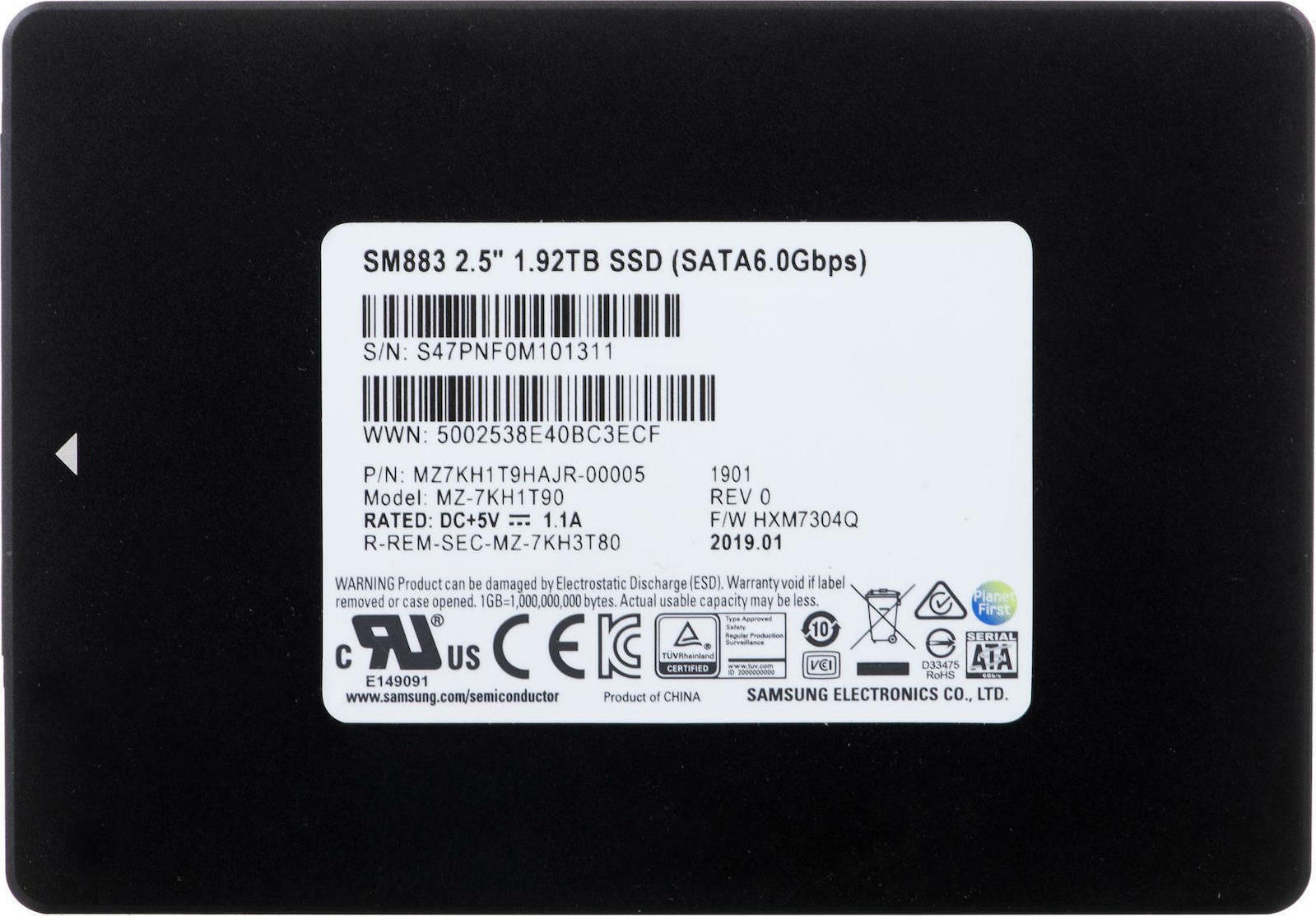 Samsung SM883 SSD 1.9TB 2.5'' SATA III MZ7KH1T9HAJR-00005 | Skroutz.gr