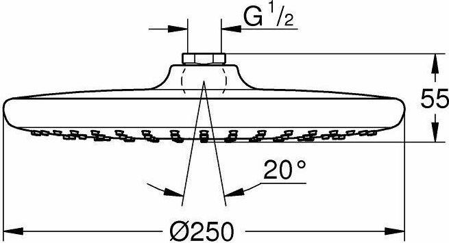 Grohe Tempesta 250 26666000 Στρογγυλή Κεφαλή Ντουζ 25cm | Skroutz.gr