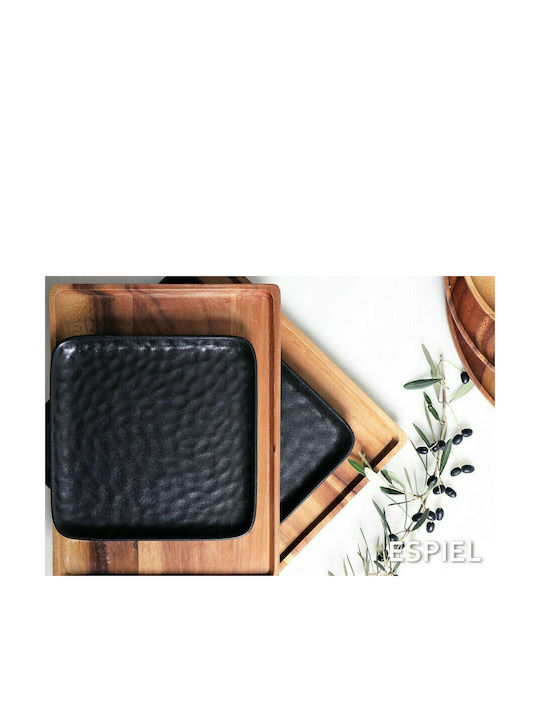 Espiel Lava Πιάτο Γλυκού Τετράγωνο Κεραμικό Μαύρο 20x20cm 4τμχ NOL116 ...