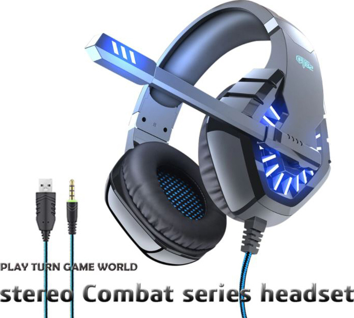 Ovleng GT82 Over Ear Gaming Headset με σύνδεση 3.5mm / USB Blue/Black ...