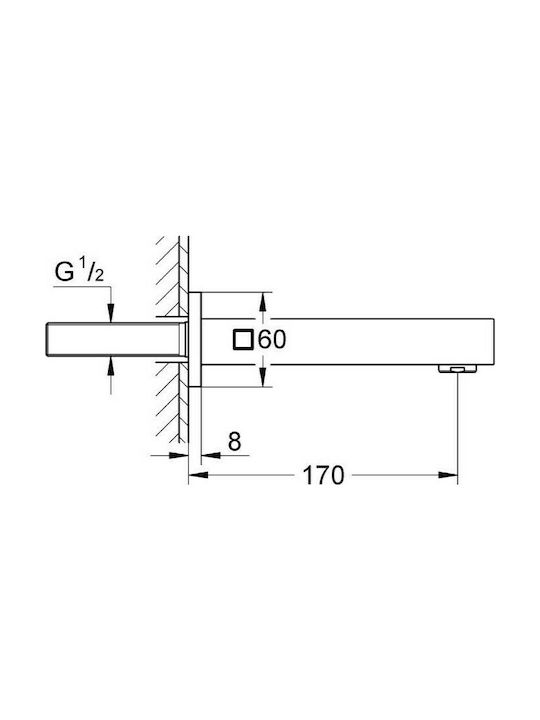 Grohe Eurocube 13303AL0 Εκροή Μπαταρίας Εντοιχισμού Νιπτήρα Γκρι ...