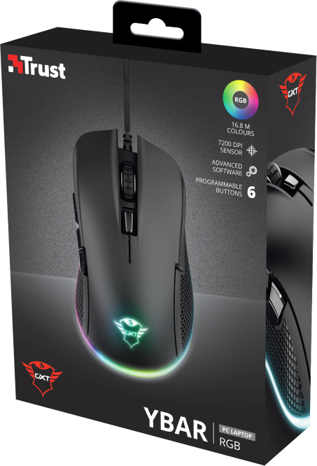 Trust GXT 922 Ybar RGB Gaming Ποντίκι 7200 DPI Μαύρο | Skroutz.gr