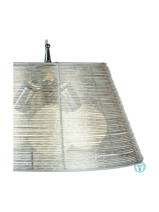 Fan Europe Spriz Κρεμαστό Φωτιστικό Πλέγμα για Ντουί E27 Ασημί 45x120εκ ...