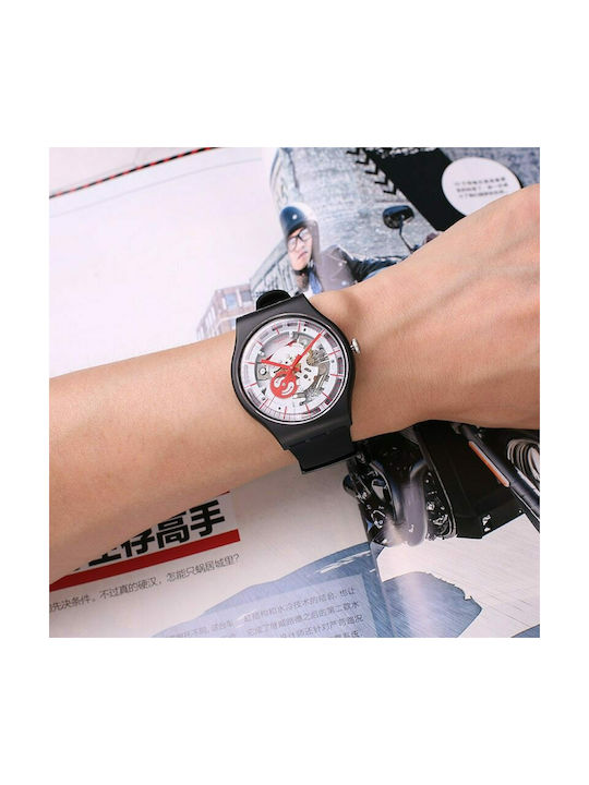 Swatch Ρολόι Μπαταρίας με Καουτσούκ Λουράκι σε Μαύρο χρώμα SUOB153 ...
