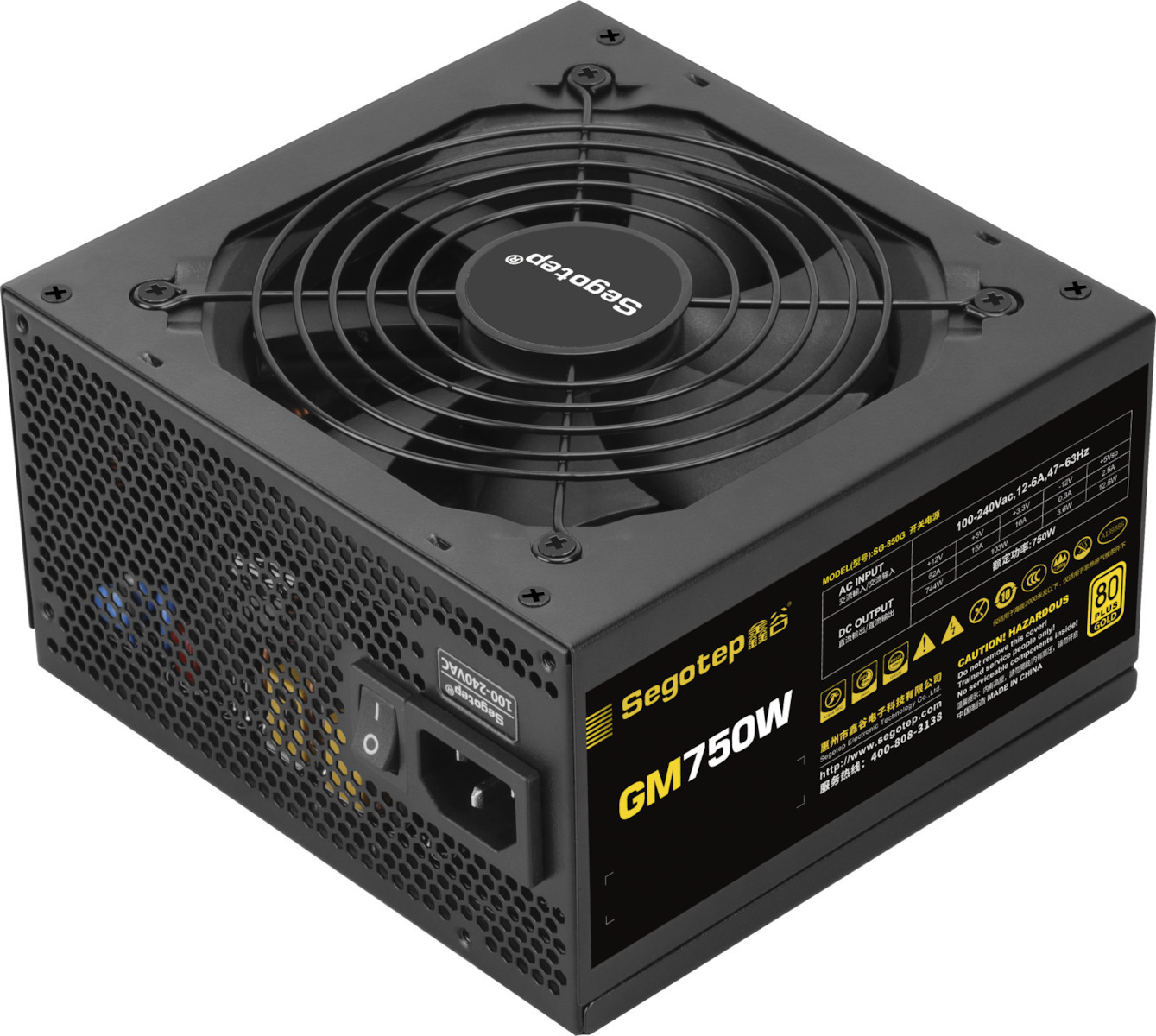Segotep GM750W 750W Τροφοδοτικό Υπολογιστή Full Modular 80 Plus Gold ...