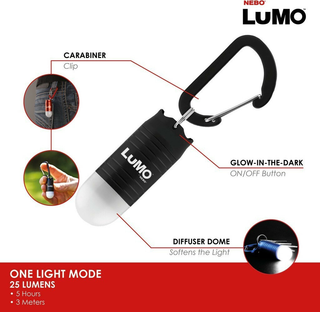 Nebo Φακός Μπρελόκ LED Αδιάβροχος με Μέγιστη Φωτεινότητα 25lm Lumo Clip ...