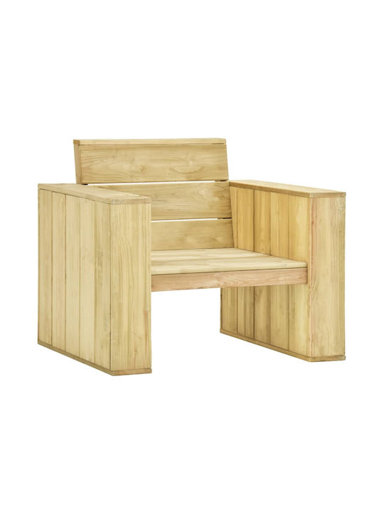 Πολυθρόνα Εξωτερικού Χώρου Ξύλινη με Μαξιλάρι Πεύκο / Κρεμ 3065791 2τμχ ...