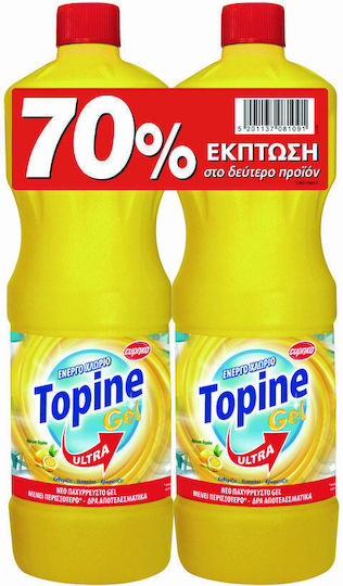 Topine Ultra Χλωρίνη σε Gel με Άρωμα Λεμόνι 2x1.25lt | Skroutz.gr