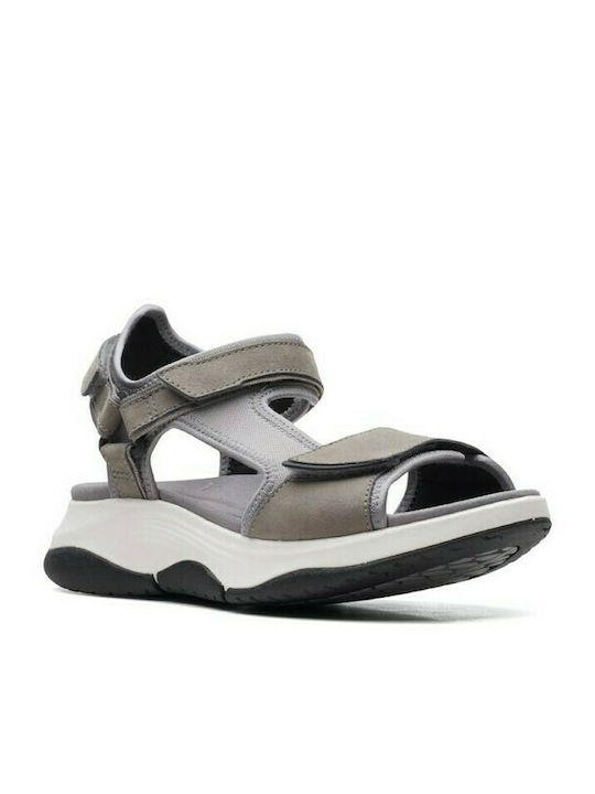 Clarks Wave 2.0 Δερμάτινα Γυναικεία Σανδάλια Ανατομικά με Λουράκι σε ...