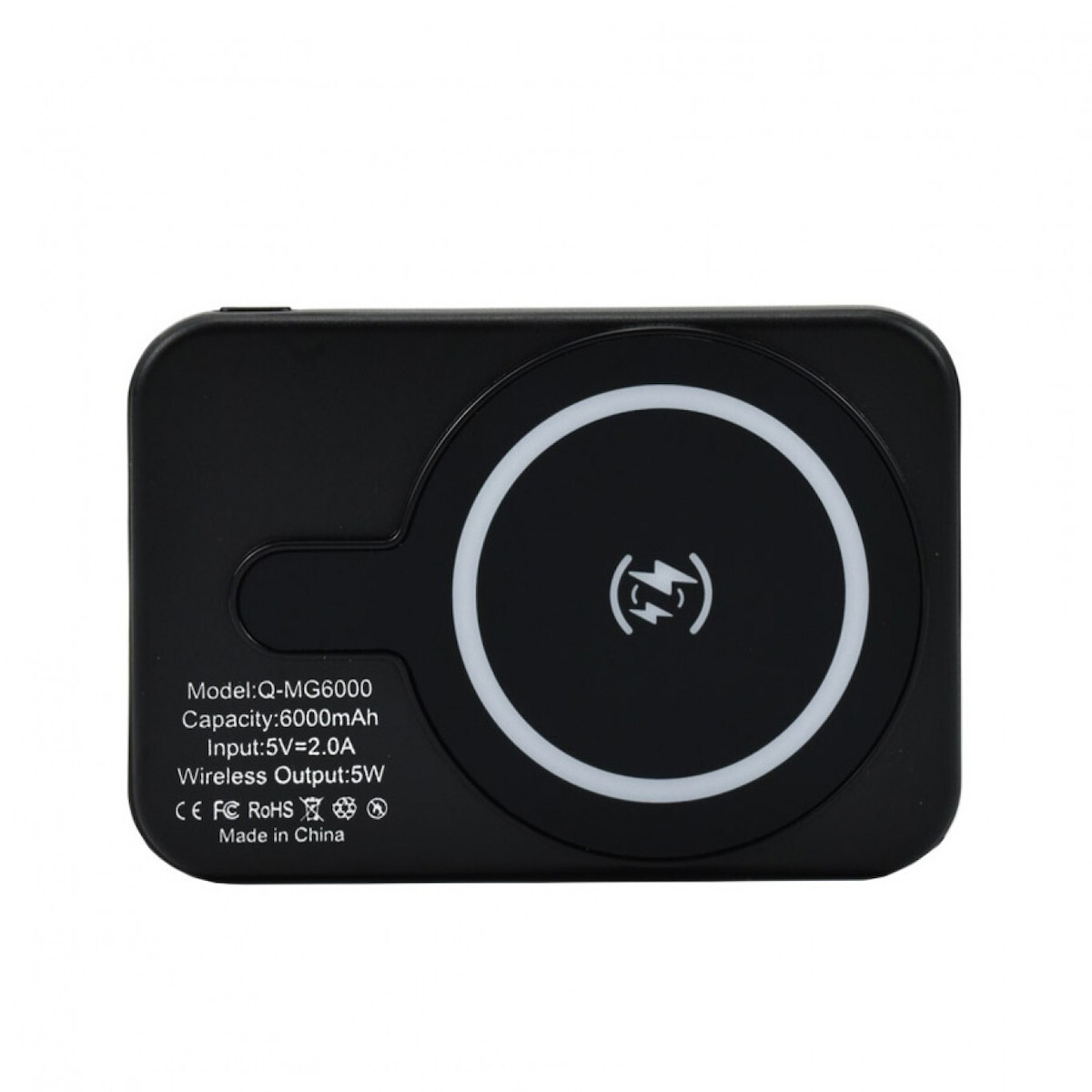 Andowl MagSafe Power Bank 6000mAh με Θύρα USB-A και Θύρα USB-C Μαύρο ...