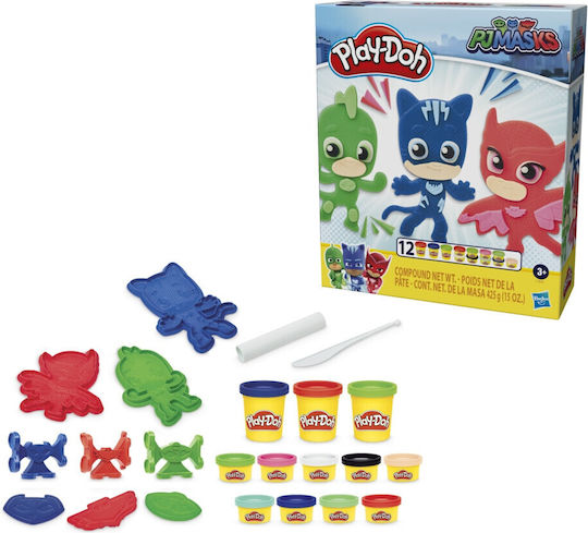 Hasbro Play-Doh Πλαστελίνη - Παιχνίδι Pj Masks για 3+ ετών Ετών, 12τμχ ...