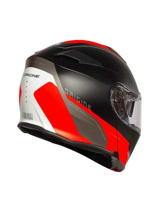 Origine Delta Basic Division Matt Fluo Red/Black Κράνος Μηχανής Flip-Up ...