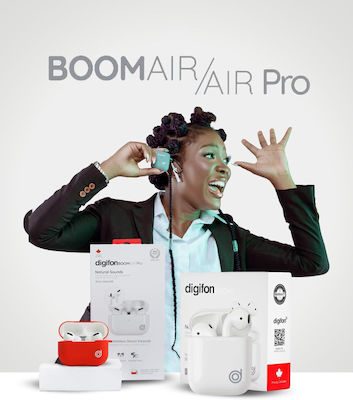 Digifon Boom Air Pro In-ear Bluetooth Handsfree Ακουστικά με Θήκη ...