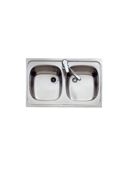 Teka E/800.440 2B Ένθετος Νεροχύτης Inox Σατινέ Μ80xΠ44cm Ασημί ...