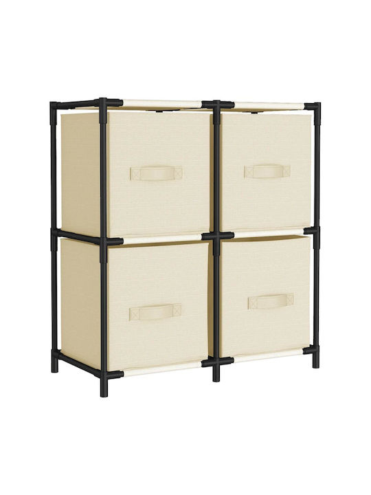 vidaXL Μεταλλικό Κουτί Αποθήκευσης Κρεμ-Μαύρο 63x30x71cm 337256 ...