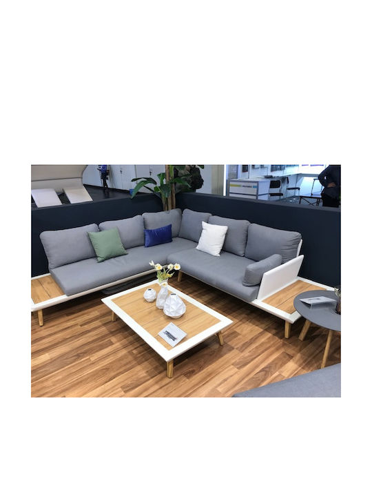 Σετ Σαλονιού Εξωτερικού Χώρου με Μαξιλάρια Sailon James Corner Λευκό ...