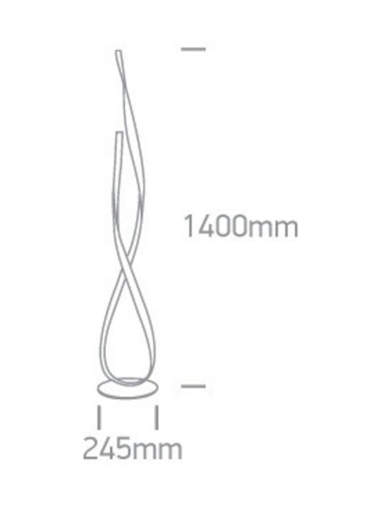 One Light Μοντέρνο LED Φωτιστικό Δαπέδου με Θερμό Λευκό Φως σε Λευκό ...