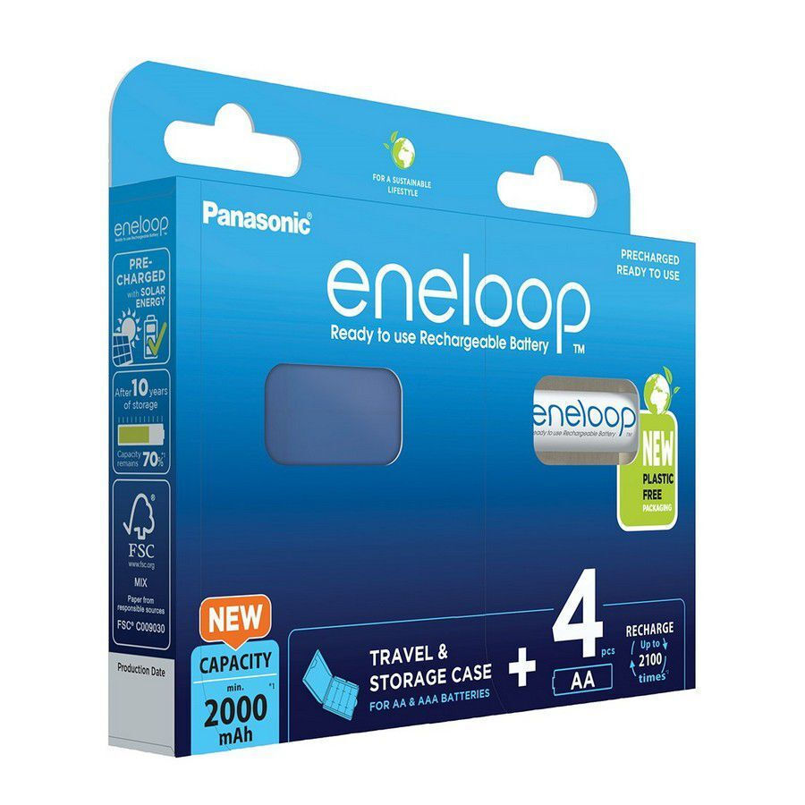 Panasonic Eneloop & Storage Case Επαναφορτιζόμενες Μπαταρίες AA Ni-MH 2000mAh 1.2V 4τμχ | Skroutz.gr