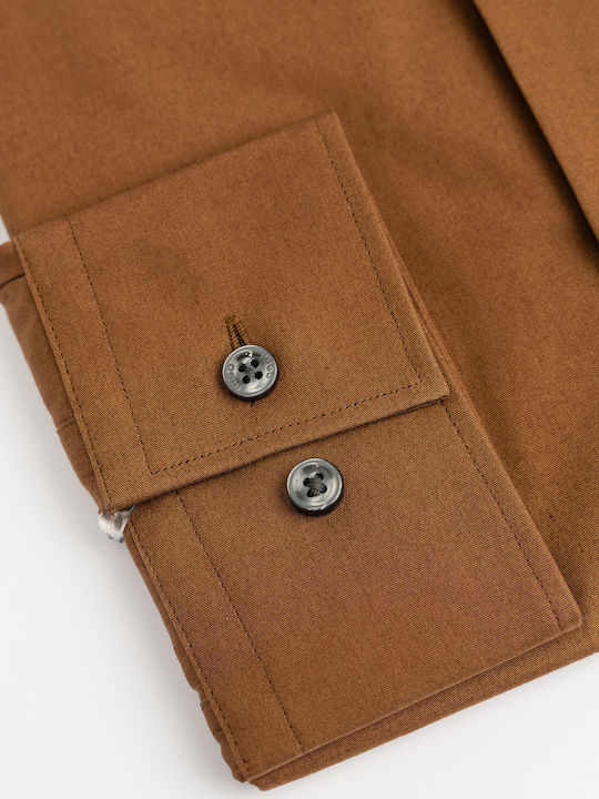 Hugo Boss Kenno Μακρυμάνικo Βαμβακερό Πουκάμισο Brown 50289499-212 ...