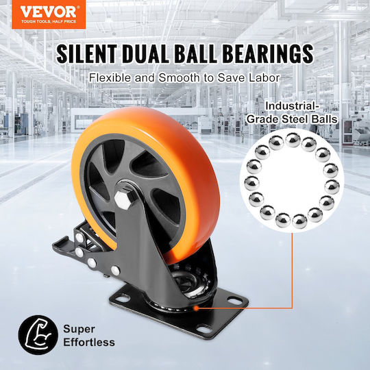 Vevor PBJLCSJAZ4J4XPOVCV0 Roți Pivotante cu Frână 4buc 155mm | Skroutz ...