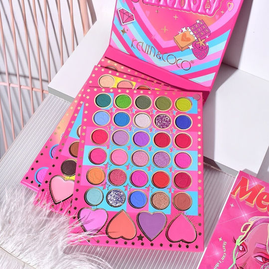 Kit Machiaj Kevin Coco Mean Girl Heart Fard de Pleoape Iluminator Blush ...