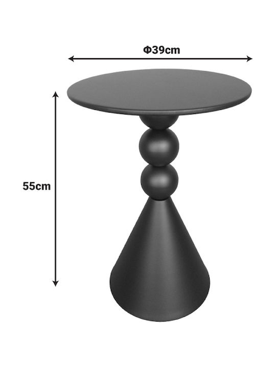 Bilane Στρογγυλό Τραπέζι Κουζίνας Μαύρη Απόχρωση 39x39x55εκ. 128-000067 ...