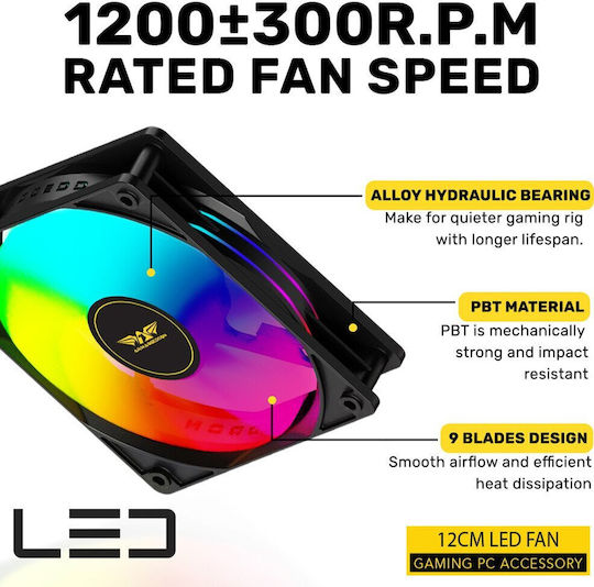 Armaggeddon 6000 Pro Case Fan 120mm with ARGB Lighting and Connection 4 ...