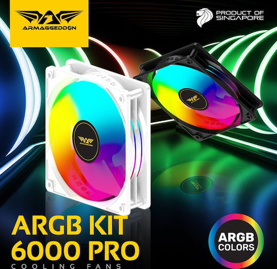 Armaggeddon 6000 Pro Case Fan 120mm with ARGB Lighting and Connection 4 ...