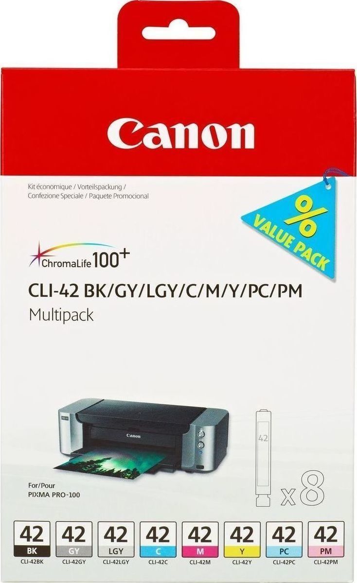 Canon CLI-42 Πακέτο 8 Μελανιών Εκτυπωτή InkJet Photo Κυανό / Photo ...