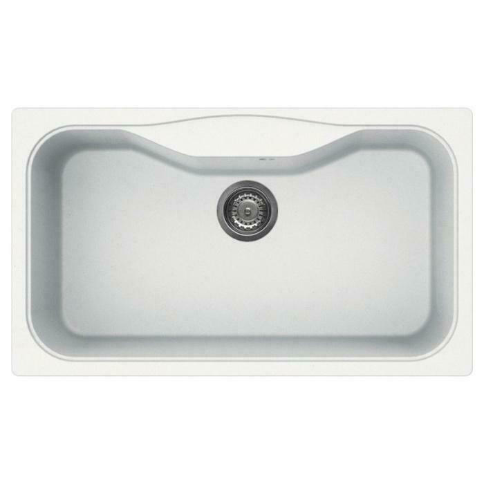 Elleci Fox 360 Granitek Ένθετος Νεροχύτης από Συνθετικό Γρανίτη Μ86xΠ50cm Bianco Titano | Skroutz.gr