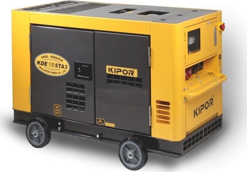 Kipor Τριφασική Αθόρυβη Γεννήτρια Πετρελαίου με Μίζα, Ρόδες και Μέγιστη ...