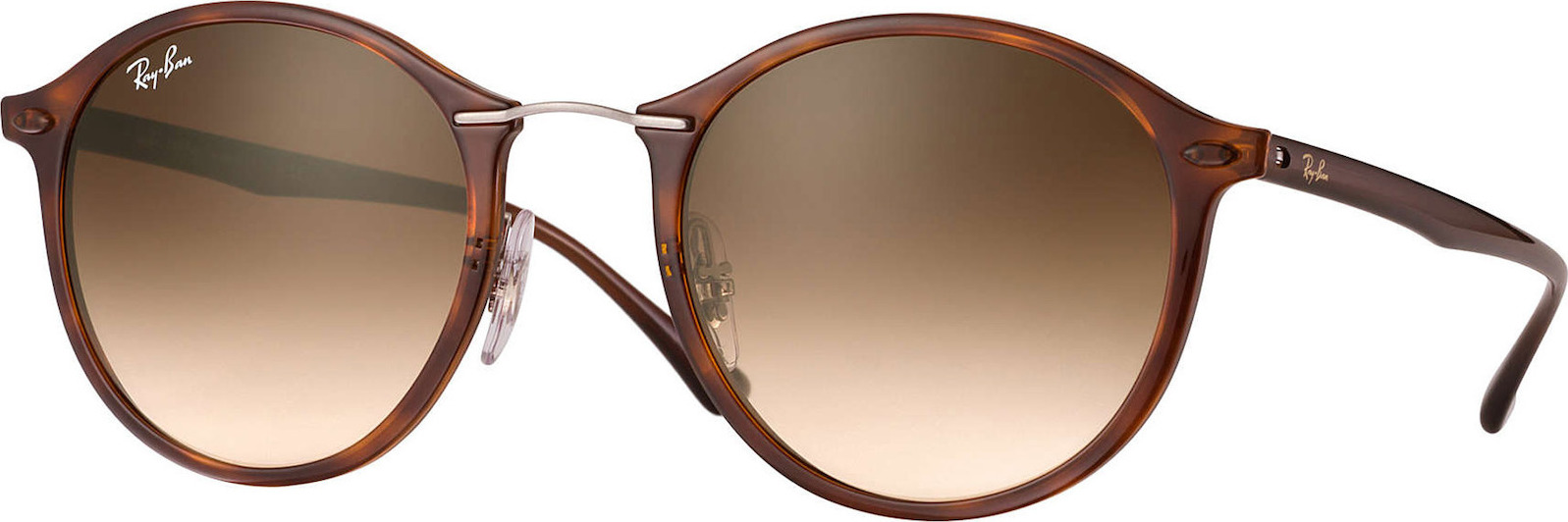 Ray Ban Light-Ray Round Γυαλιά Ηλίου με Καφέ Ταρταρούγα Κοκκάλινο ...