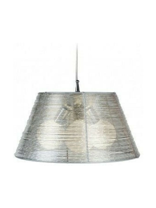 Fan Europe Spriz Κρεμαστό Φωτιστικό Πλέγμα για Ντουί E27 Ασημί 45x120εκ ...