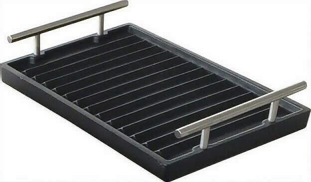 Kazis Πλάκα Ψησίματος Διπλής Όψης με Μαντεμένια Ραβδωτή Επιφάνεια ...