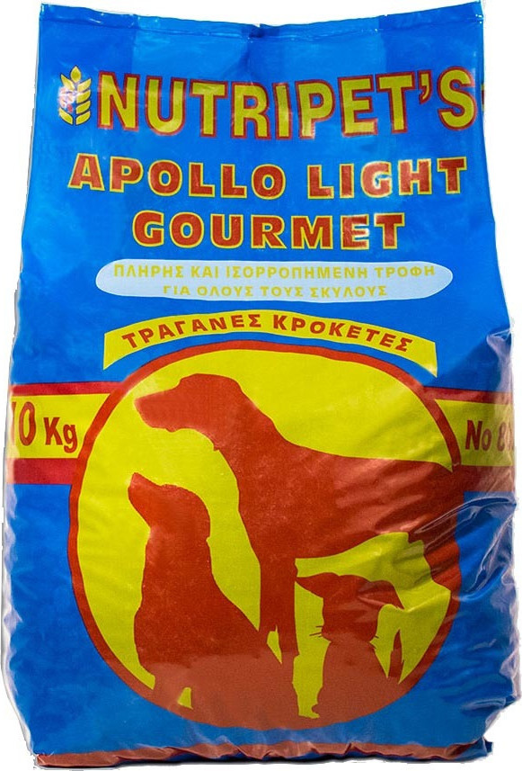 Nutripet Apollo Light Gourmet 8004 10kg Ξηρά Τροφή Σκύλων Διαίτης με Καλαμπόκι / Μοσχάρι ...