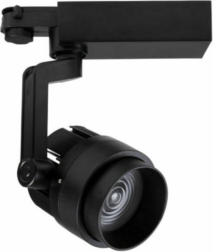 Spot Light Μονό Σποτ με Ενσωματωμένο LED και Φυσικό Φως σε Μαύρο Χρώμα ...