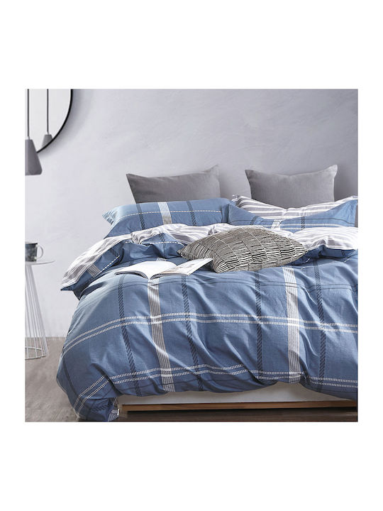 Rythmos Σετ Πάπλωμα Υπέρδιπλο με 2 Μαξιλαροθήκες 220x240 Dominic Μπλε ...