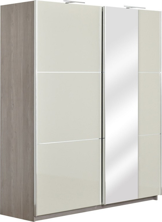 Δίφυλλη Ντουλάπα Ρούχων Συρόμενη AP180 με Καθρέπτη 179x64x221.5cm ...