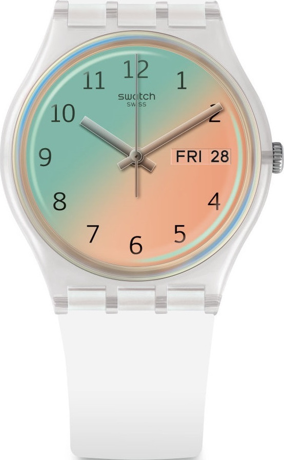 Swatch Ultrasoleil Three Hands Ρολόι με Λευκό Καουτσούκ Λουράκι GE720 ...